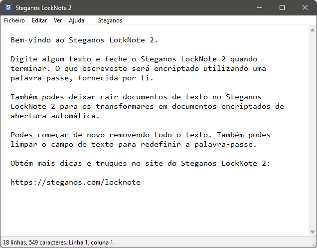 Steganos LockNote 2 - Criptografe arquivos de texto em um piscar de olhos.